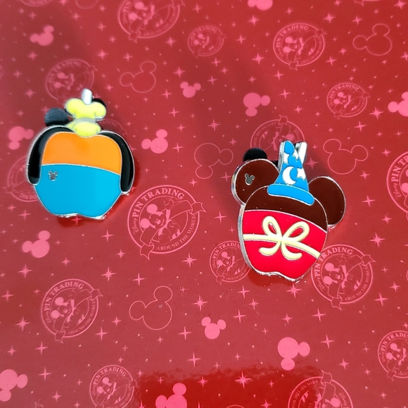 Disney | Jewelry | 2 Disney Character Candy Apples Pins Mickey Goofy ...